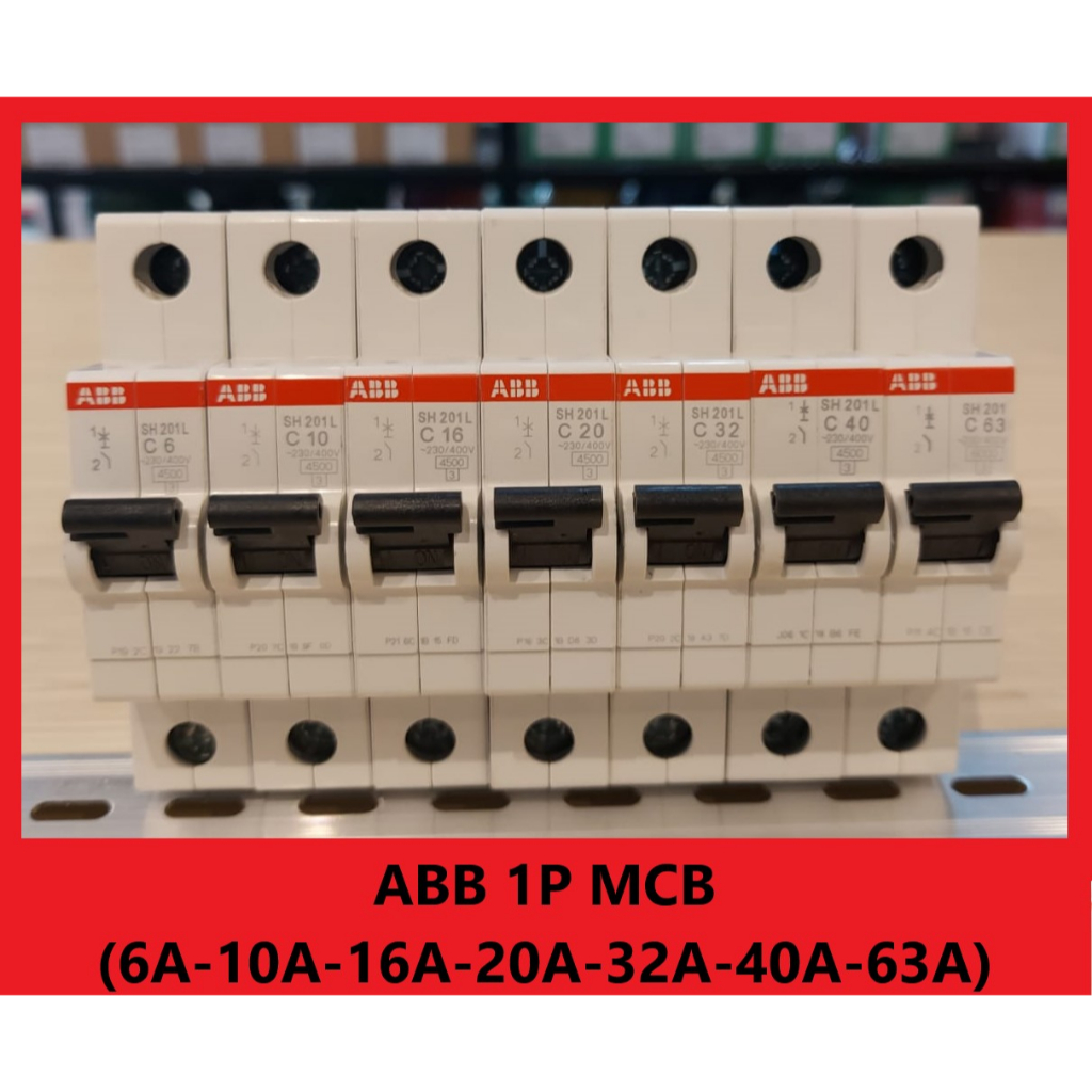 ABB 1P MCB MINIATURE CIRCUIT BREAKER PEMUTUS LITAR ELEKTRIK KOTAK DB ...