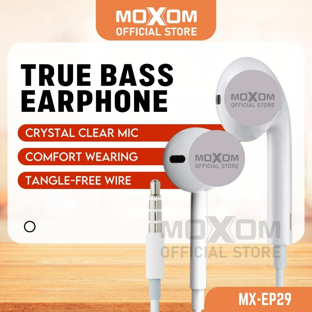 MOXOM Original True Bass Earphone Stereo Music Android 3.5mm Wired ...
