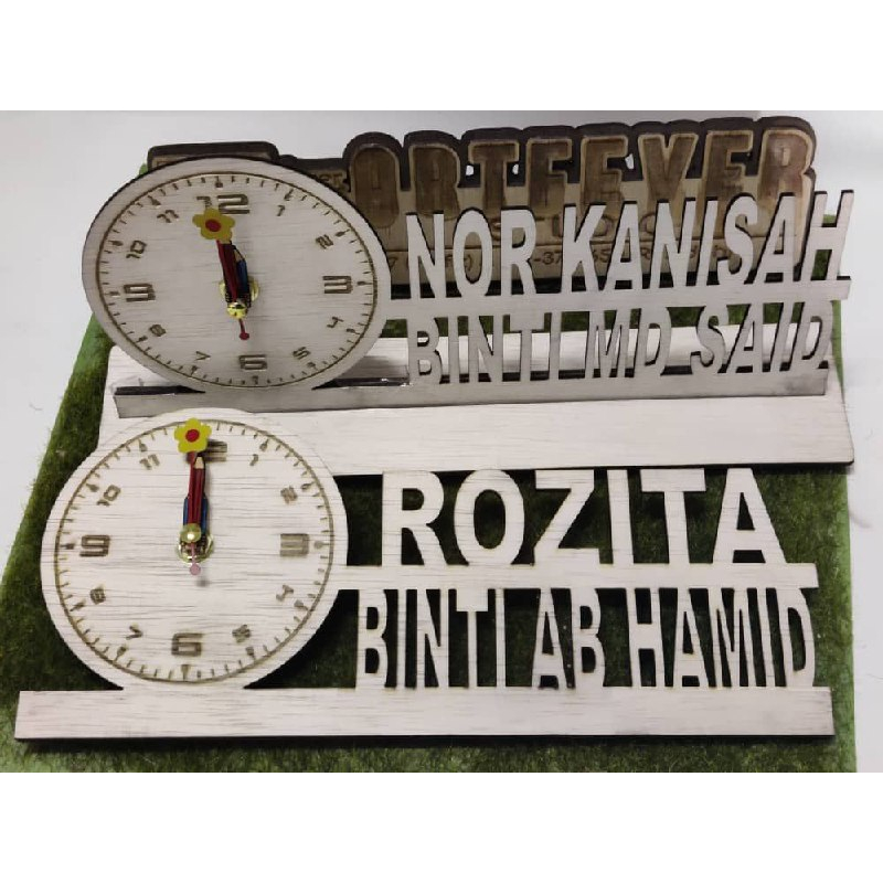 WOODEN CLOCK SIGNAGE CUSTOM | Shopee Malaysia