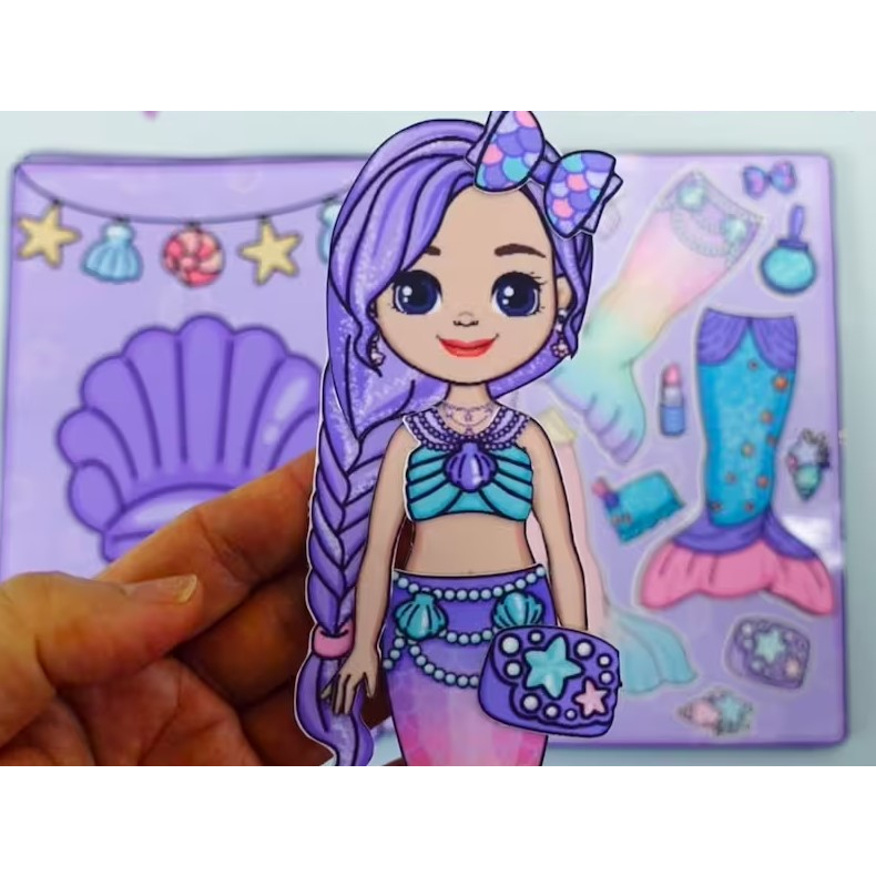 PDF] Paper Doll Mermaid House Dollhouse Printable Preschool Kids ...