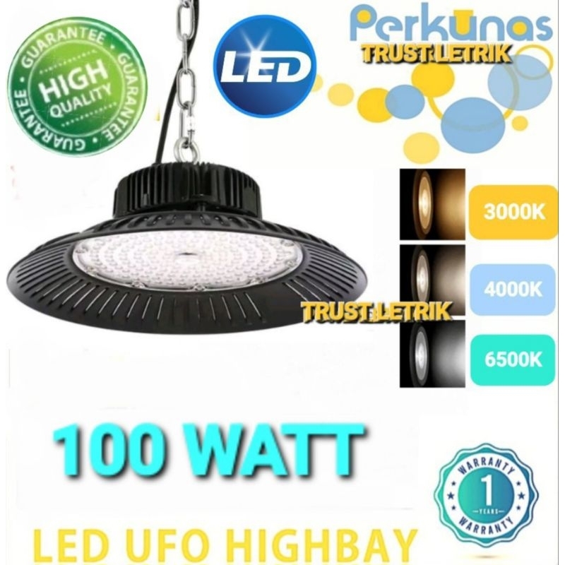 PERKUNAS 100W LED UFO HIGHBAY LAMP COLOUR : 6500K(DAYLIGHT) / 4000K ...