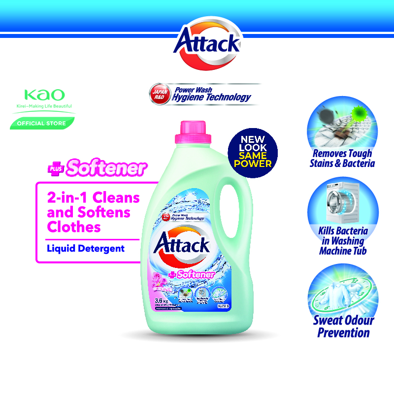 ATTACK Liquid Detergent plus Softener (LATS) - 3.6kg | Shopee Malaysia
