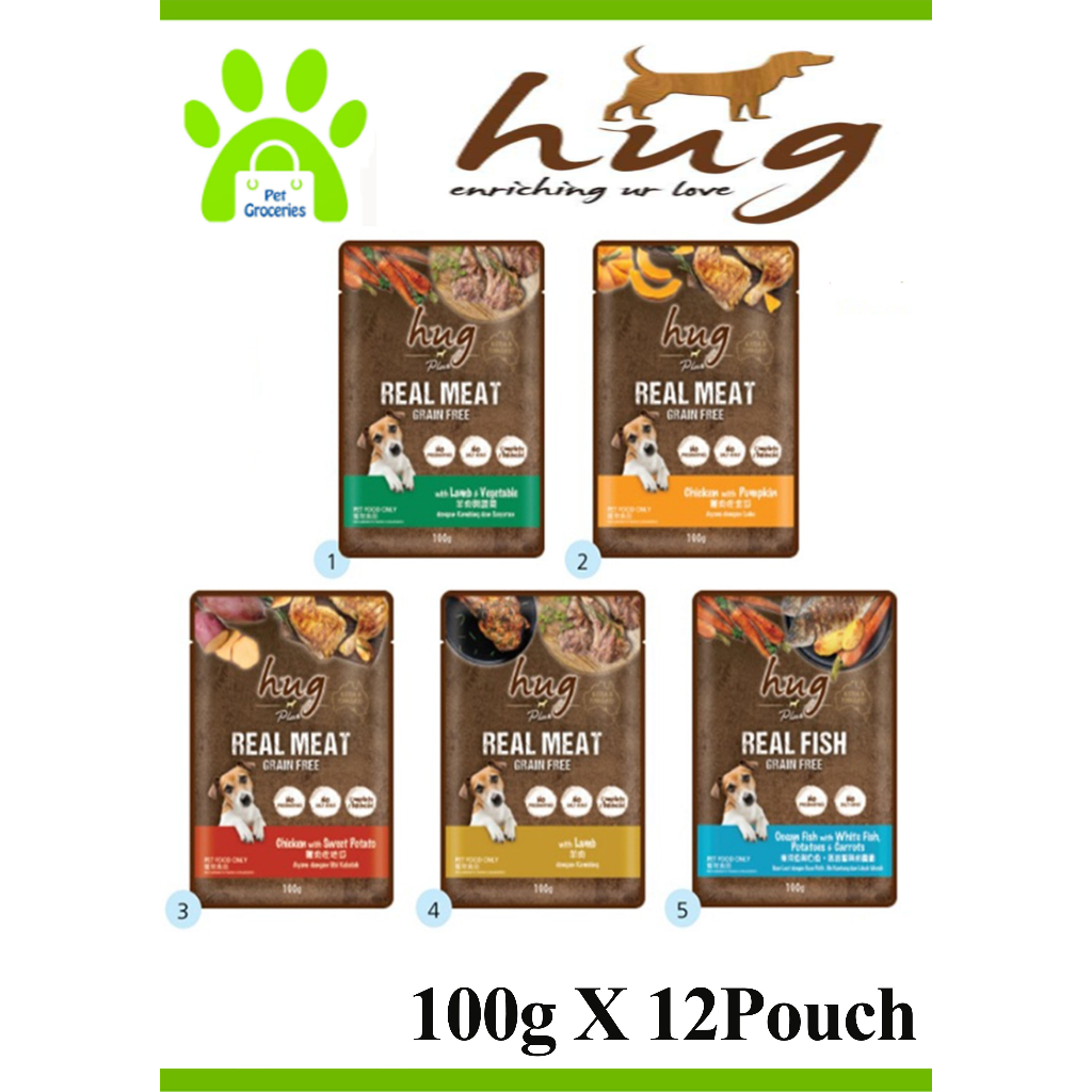 Hug Plus Dog Wet Food Pouch 100g X 12 Pouch | Shopee Malaysia
