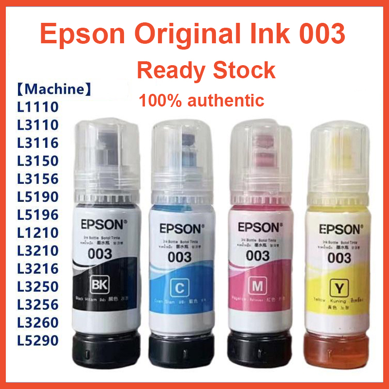 Original Epson Ink 003 ( CMYK ) 1 Set Bulk Pack L1110/L3110/L3116/L3150 ...