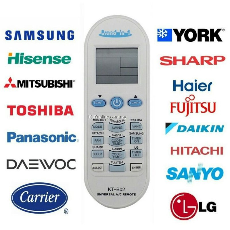 Universal air con remote AC A/C air Conditioner Remote Control KT-B02 ...