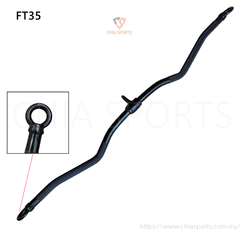 FT35 43″ Ez Curl Dual Press Bar with Revolving Knuckle Dual Pulley cable Machine Functional ...