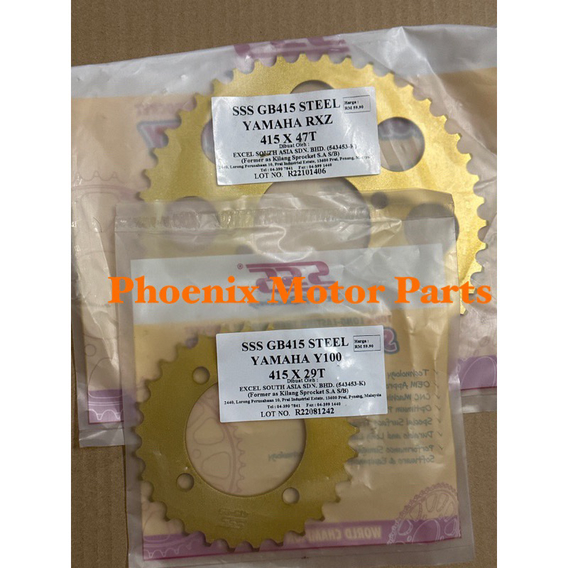 Yamaha 415 RXZ / LC135 / 125Z / Y110 / SRL110 SSS 415 Steel Gold ...