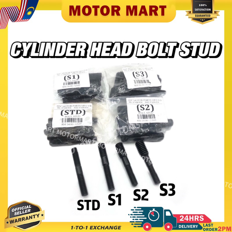 STUD BOLT Cylinder Head Block STANDARD S1 S2 S3 Yamaha Y80 Y100 Y110 ...
