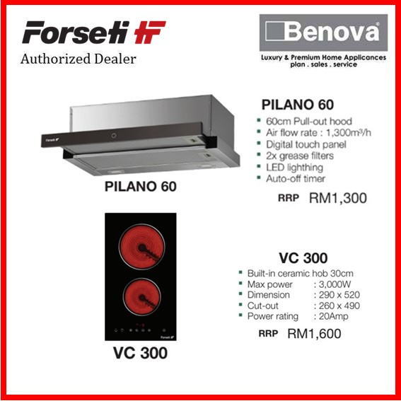 *READY STOCK* FORSETI 60cm Pull-out Hood + Gas Hob /Ceramic Hob ...