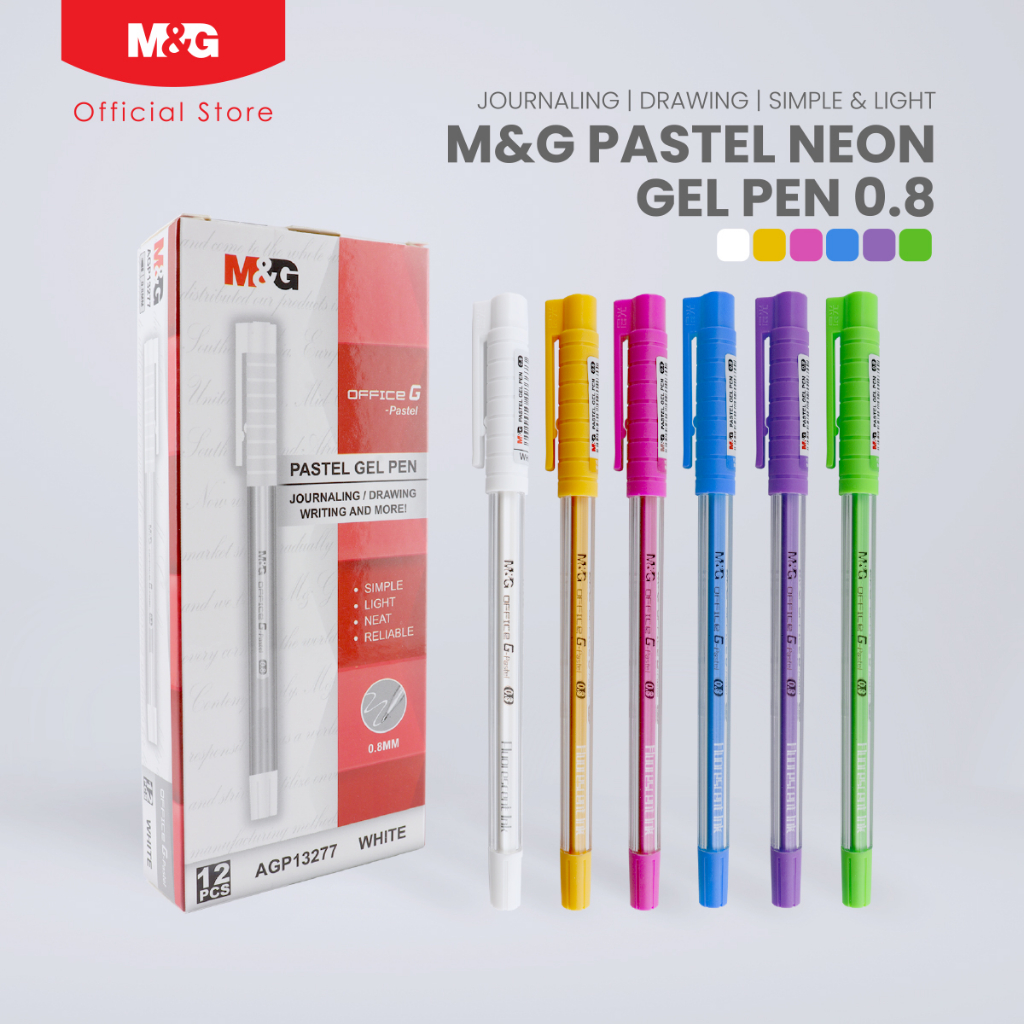 M&G Office G Neon Pastel 0.8mm Gel Pen - Add Flair to Your Writing with ...