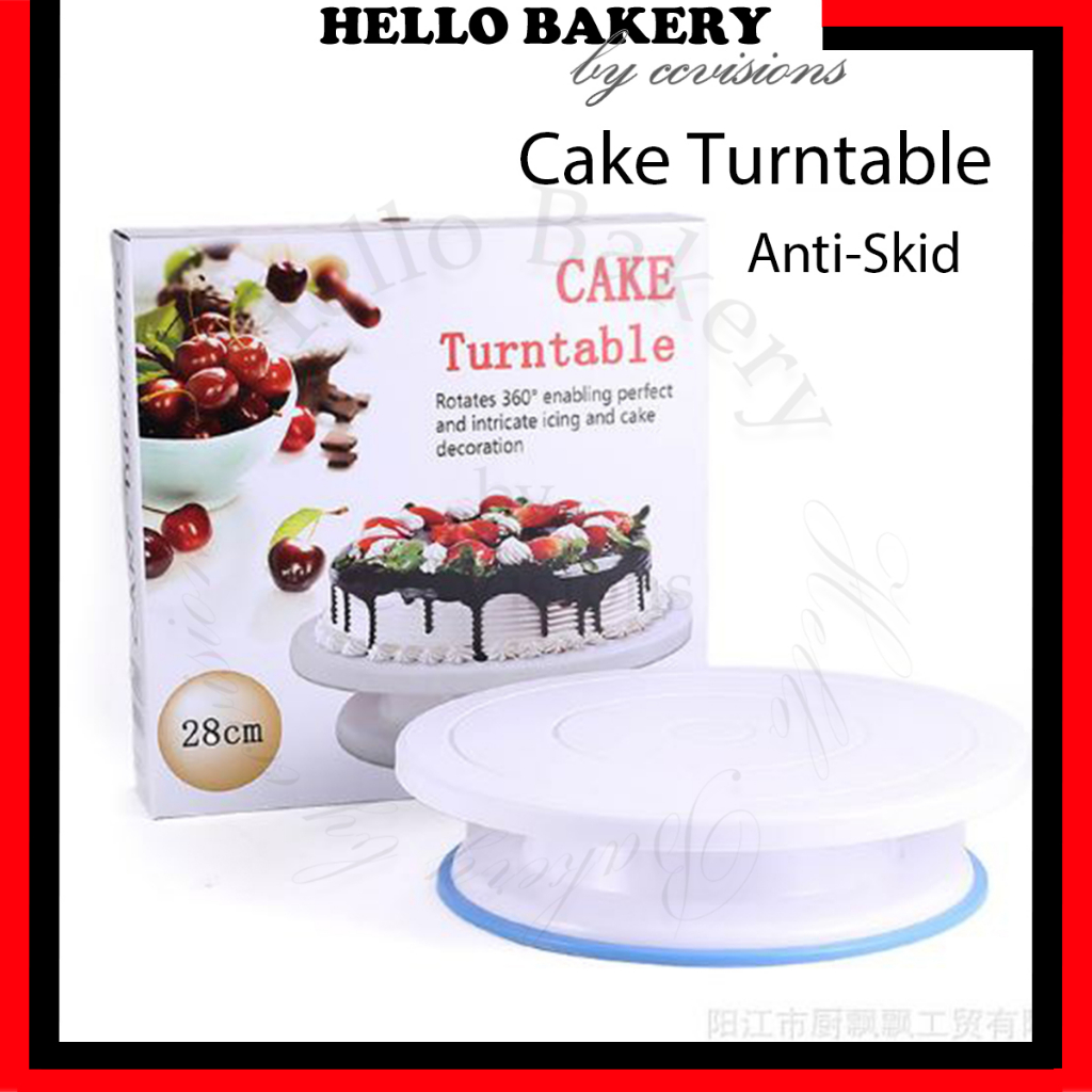 Cake Turntable Stand Anti Skidding Rotating Bakeware Skid Plastic Set ...