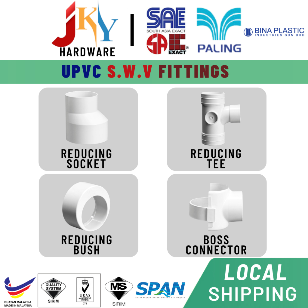 3" x 2" 82mm x 56mm UPVC Fitting Reducer Bush Reducing Socket Level ...