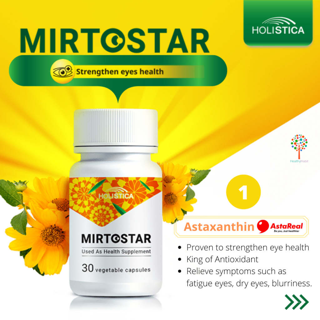 HOLISTICA Mirtostar Eye Supplement for Healthy Eyes and Vision Eldon 30 ...