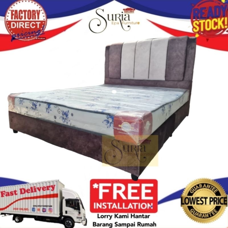 [SIAP PASANG]Suria-Queen Bed / Queen Bed with Mattress | Shopee Malaysia