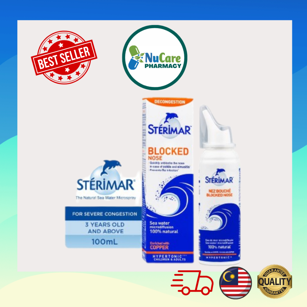 STERIMAR BLOCKED NOSE NASAL SPRAY 100ML (SEA WATER) | Shopee Malaysia