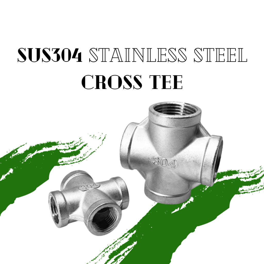STAINLESS STEEL EQUAL CROSS TEE T-SHAPED THREADED JOINT (1/4" - 1 ...