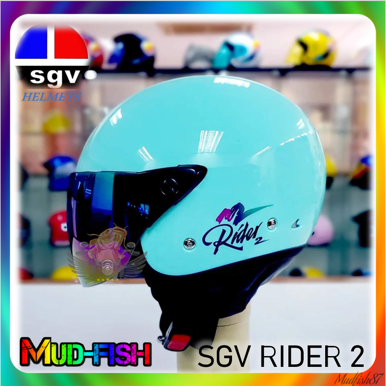TOPI KELEDAR SGV RIDER 2 NEW HELMET (PASTEL TURQOUISE) | Shopee Malaysia