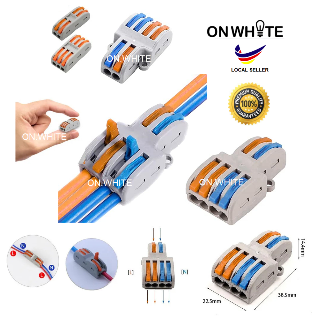 Wire Connector Terminal Block with Spring Lock Lever for Cable ...