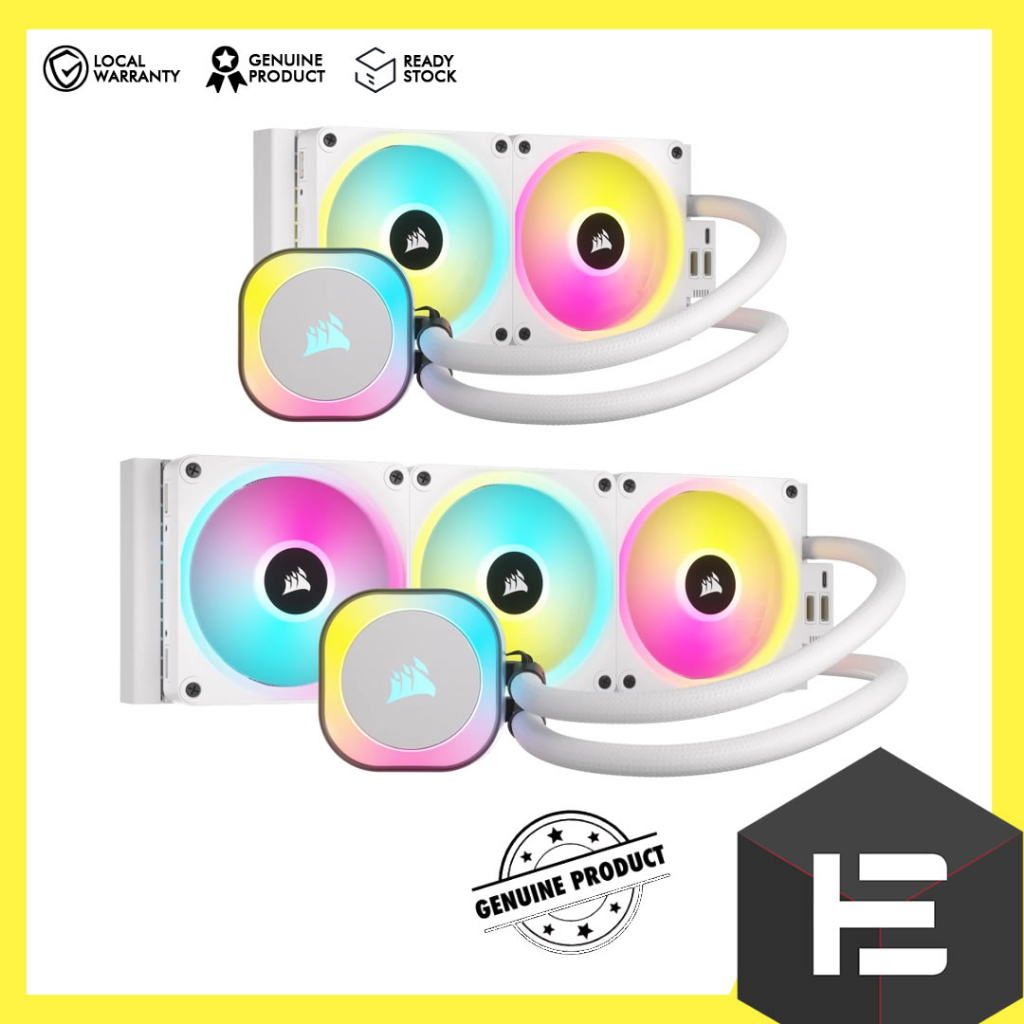 CORSAIR ICUE Link H100I / H150I RGB Liquid CPU Cooler - White ( 240 / ...