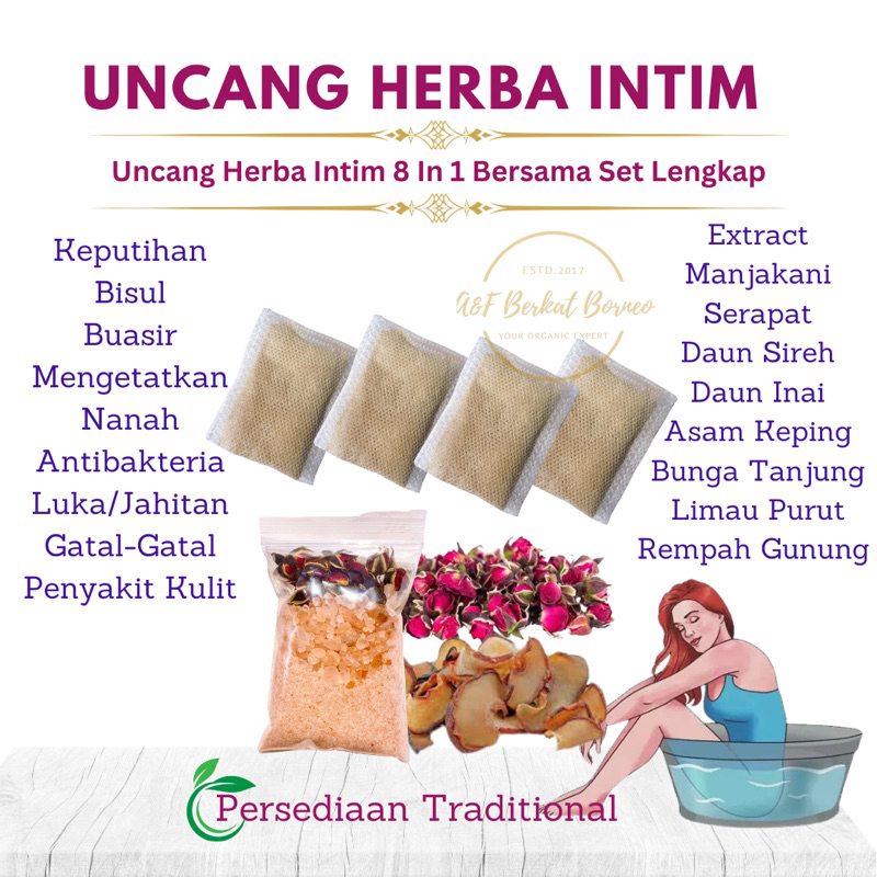 Uncang Herba Intim(Sitz Bath)Rendaman Intim/Garam Sitz Bath/Asam Keping ...