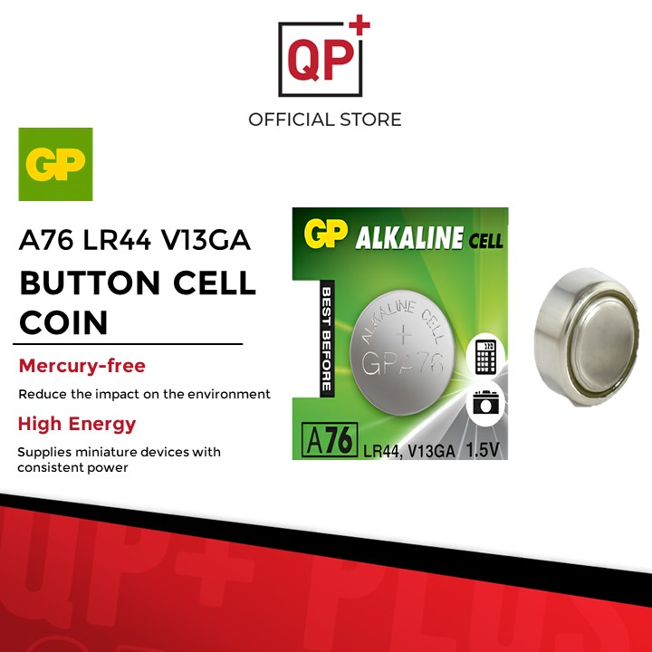GP BUTTON CELL COIN CELL 1.5V BATTERY A76 LR44 V13GA (1PC/5PC) l BATERI ...