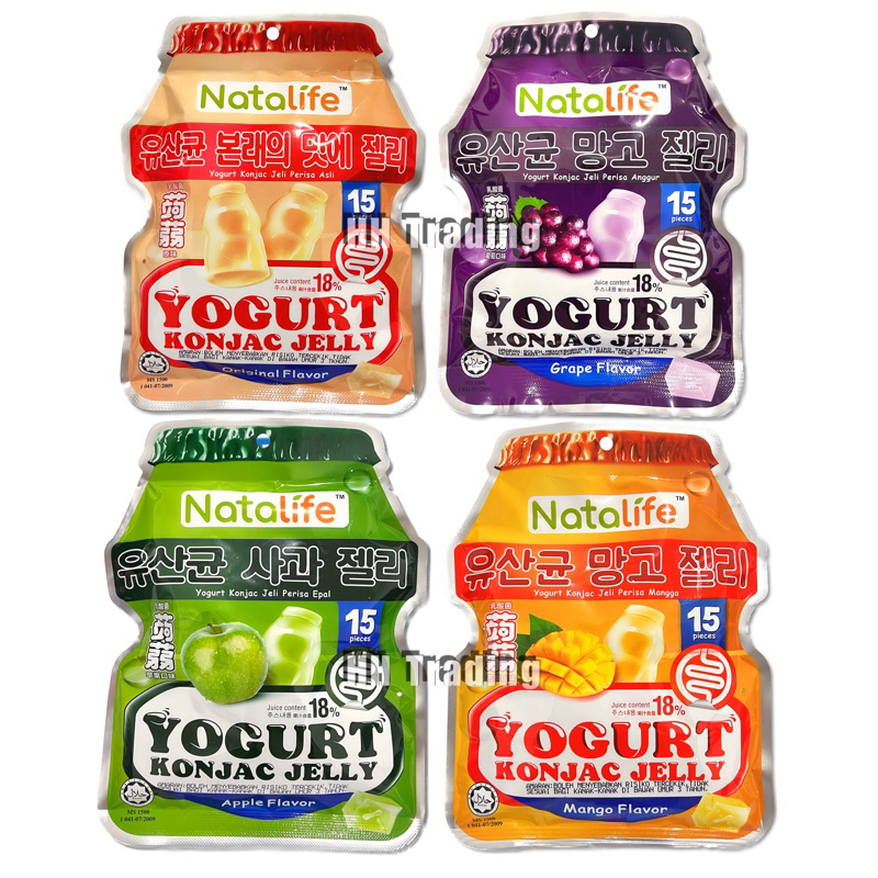 300g NATALIFE YOGURT KONJAC JELLY [ORIGINAL / GRAPE / APPLE / MANGO] | Shopee Malaysia