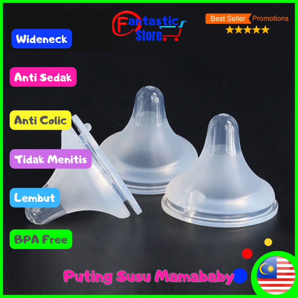 【𝗦𝗵𝗼𝗽𝗲𝗲 𝗖𝗵𝗼𝗶𝗰𝗲】 Mamababy Puting Botol Susu Baby Wideneck Feeding nipple ...