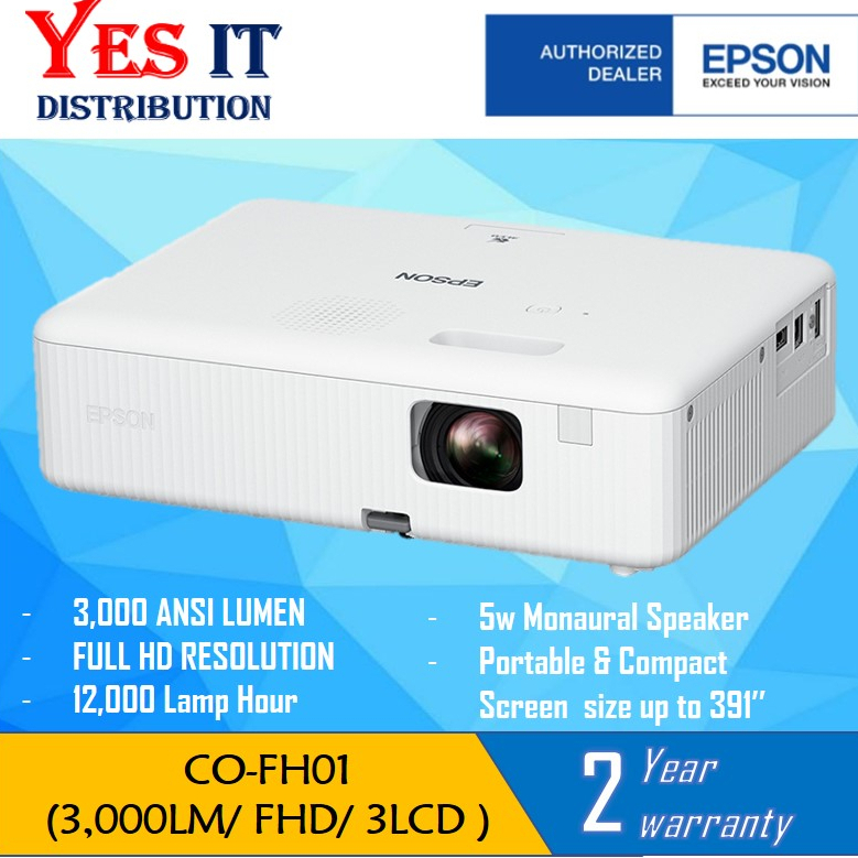 EPSON CO-FH01 Smart Projector [HOME CINEMA] [ 3000LUMEN/FHD/5W SPEAKER ...