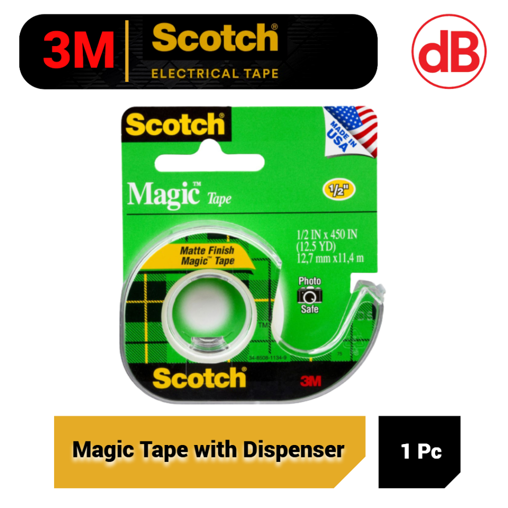 3M Scotch Tape - Magic Tape 810-D3 with Dispenser, 19mm x 4m | Shopee ...
