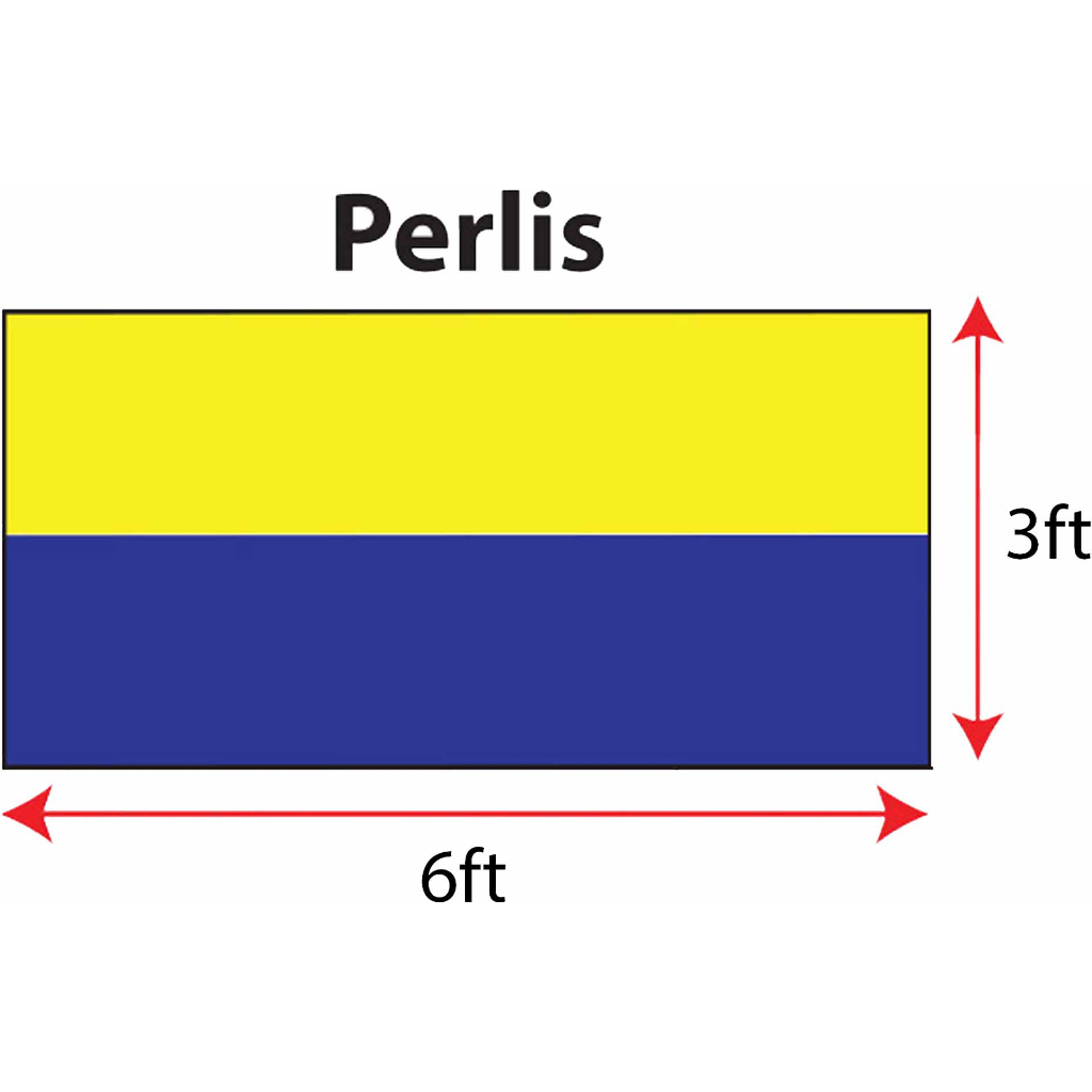 Perlis Flag 3x6ft (Woollen), Bendera Negeri Perlis 3x6ft, Woollen ...