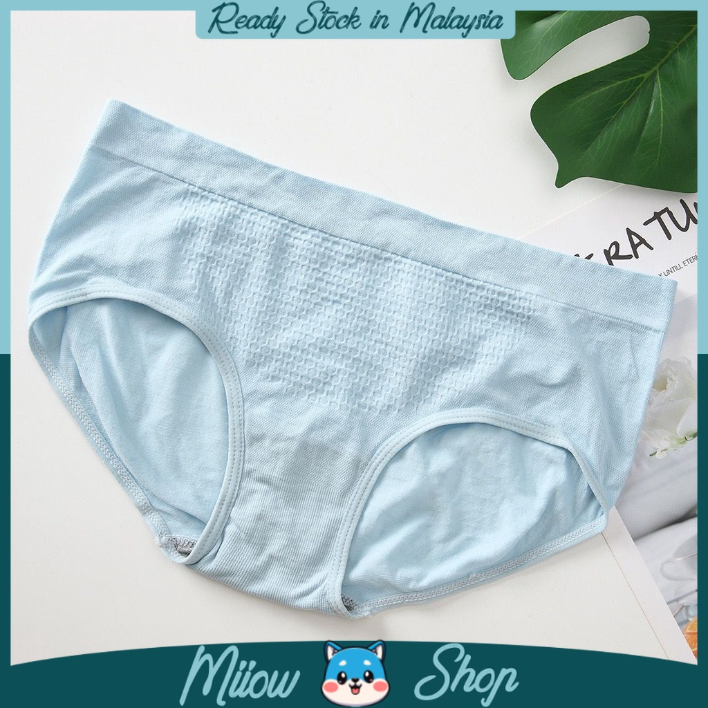 Miiow_Seluar Dalam Wanita Woman Seamless 3D Honeycomb Low/High Waist Panties Women Hip Lift ...