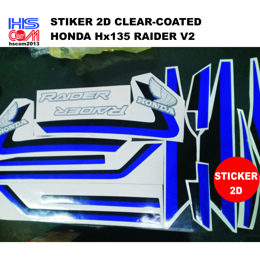 20230816-1240 HONDA HX135 RAIDER v2 BLUE STIKER 2D CLEAR-COATED Body ...