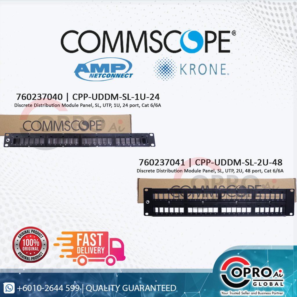Commscope AMP® Ori CAT 6/6A Discrete Distribution Module Patch Panel ...