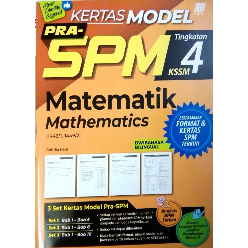 Kertas Model Pra-SPM Matematik Ting 4 Dwibahasa | Shopee Malaysia Kertas Model Pra-SPM Matematik Ting 4 Dwibahasa | Shopee Malaysia