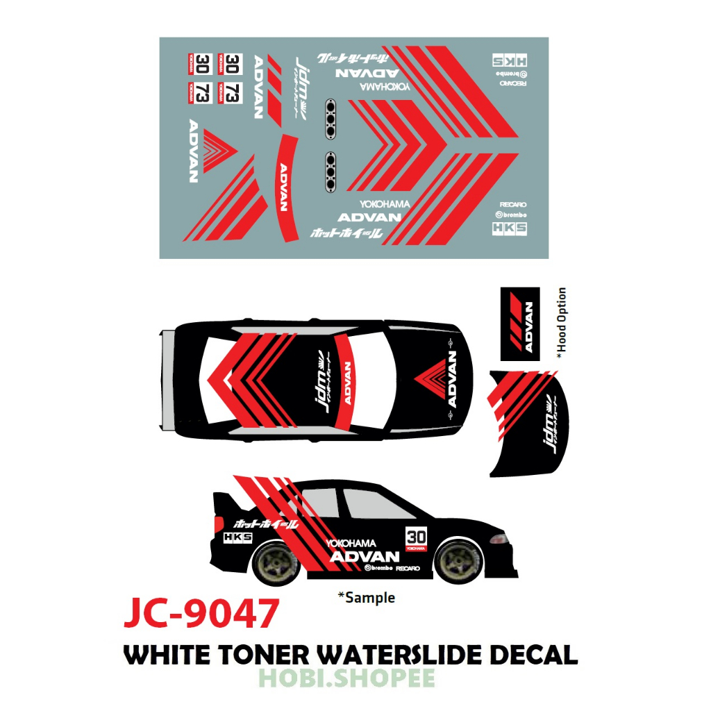 JC047 - YOKO RACE TEAM DECALS Hotwheels 1:64 diecast custom white toner ...
