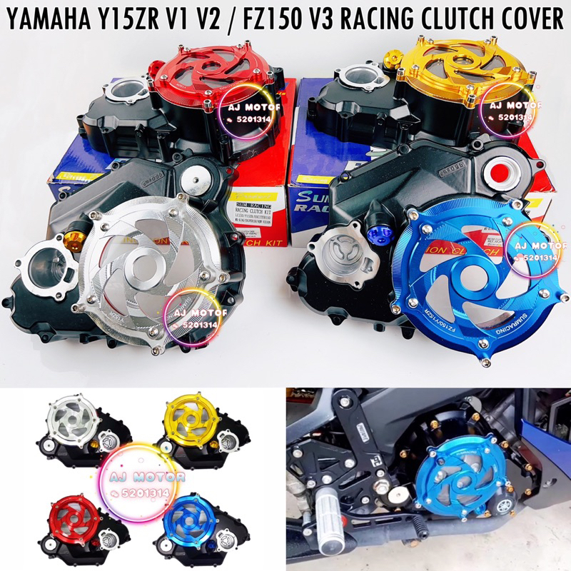 Y15ZR V1 V2 / FZ150 V3 SUM RACING TRANSPARENT CLUTCH COVER CASE CNC ALLOY YAMAHA Y15 FZ ENGINE ...