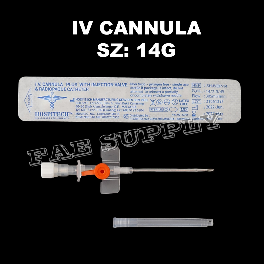 Hospitech IV Cannula Plus With Injection Valve & Radiopaque Catheter ...