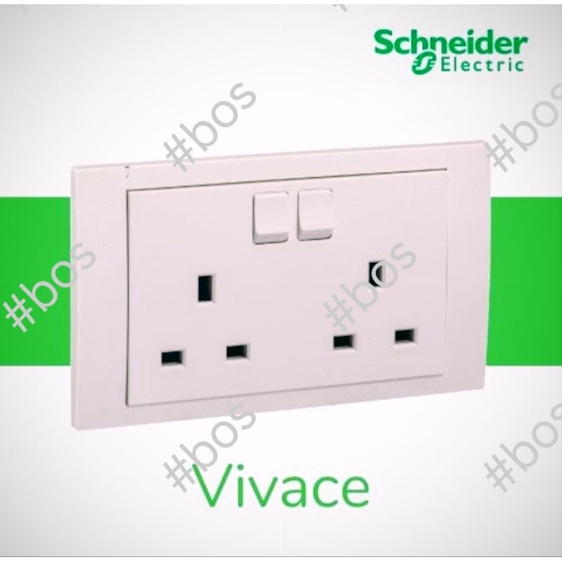 Schneider Electric Vivace 13A Double Switch Socket KB25 2 Gang Switched ...