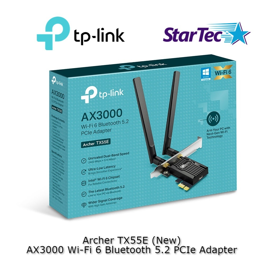 TP-Link Archer TX55E AX3000 WiFi 6 & Bluetooth 5.2 PCIe Wireless ...