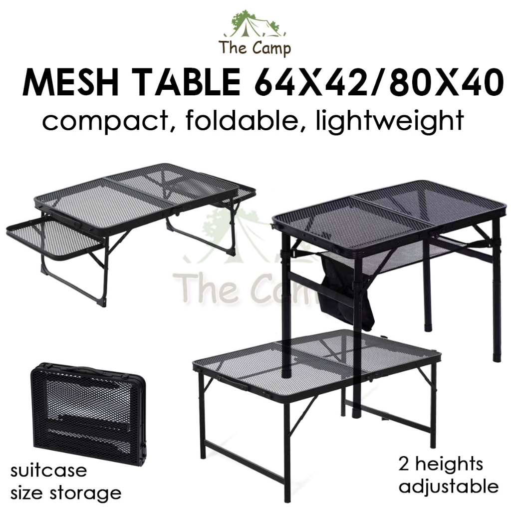 Outdoor Camping Aluminium Mesh Table Foldable Suitcase Size Portable ...