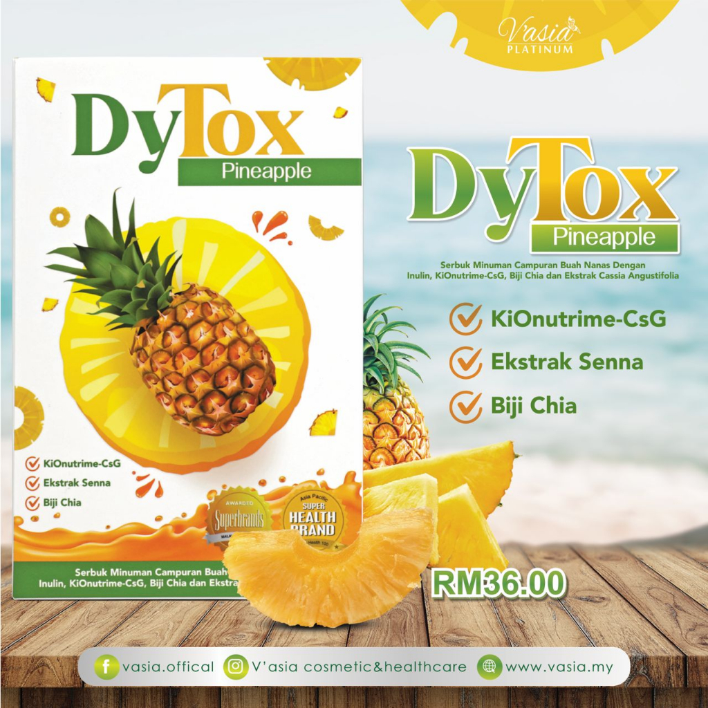 V'ASIA DyTox Pineapple 10 Sachet Original & Lemon Tox 10 Sachet ...
