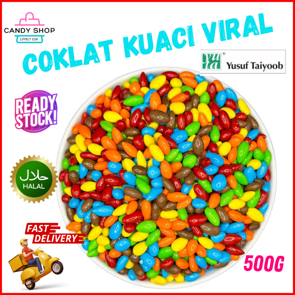 COKLAT VIRAL (500G) Chocolate Kuaci Viral Yusuff Taiyoob Crispy Colour ...