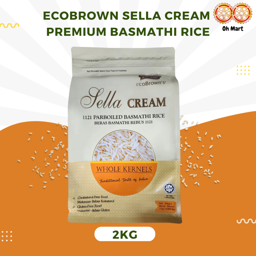 Ecobrown's Sella Cream Premium Basmathi Rice 2Kg | Shopee Malaysia