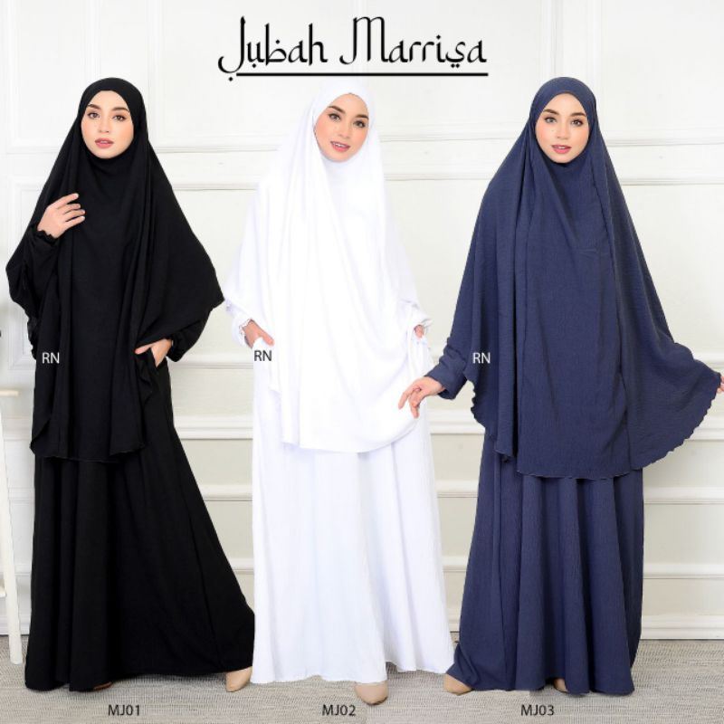jubah Marissa + KHIMAR LABUH PERCUMA (umrah & HAJI ) | Shopee Malaysia