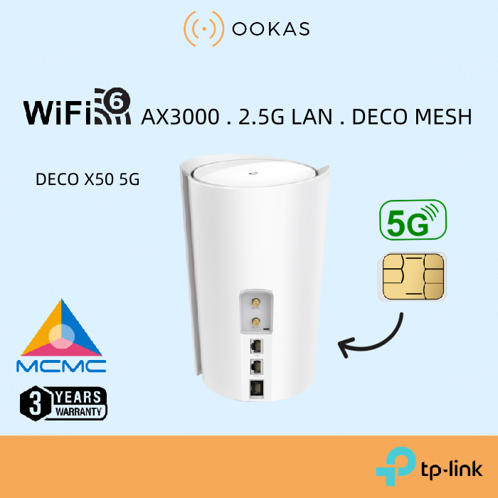TP-Link Deco X50 5G / NX510V SIM Mesh Modem Router WiFi 6 AX3000 4G/3G ...