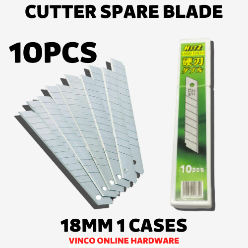 CUTTER BLADE REFILL SPARE 18MM MATA PISAU HITZ USB-1807 10PCS | Shopee ...