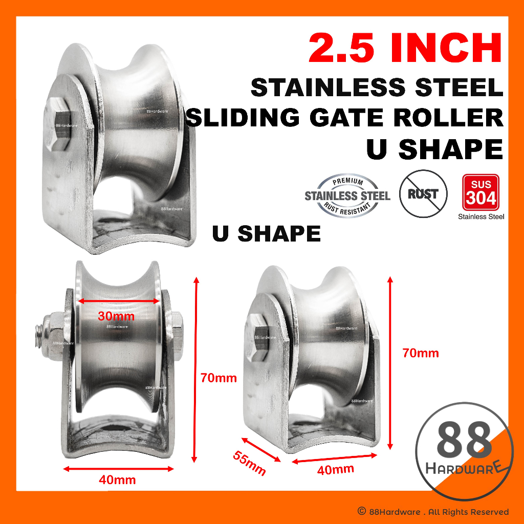 2.5" SUS304 STAINLESS STEEL Auto gate roller wheel / gate bearing ...