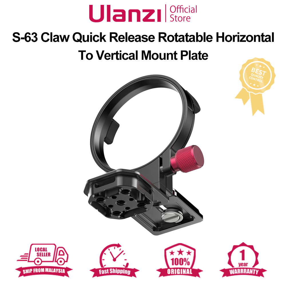 Ulanzi S-63 Claw Quick Release Rotatable Horizontal-To-Vertical Mount ...