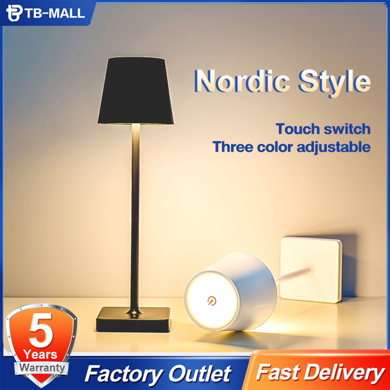 Modern LED Cordless Table Lamp Rechargeable Desk Lamp Lampu Meja Lampu ...