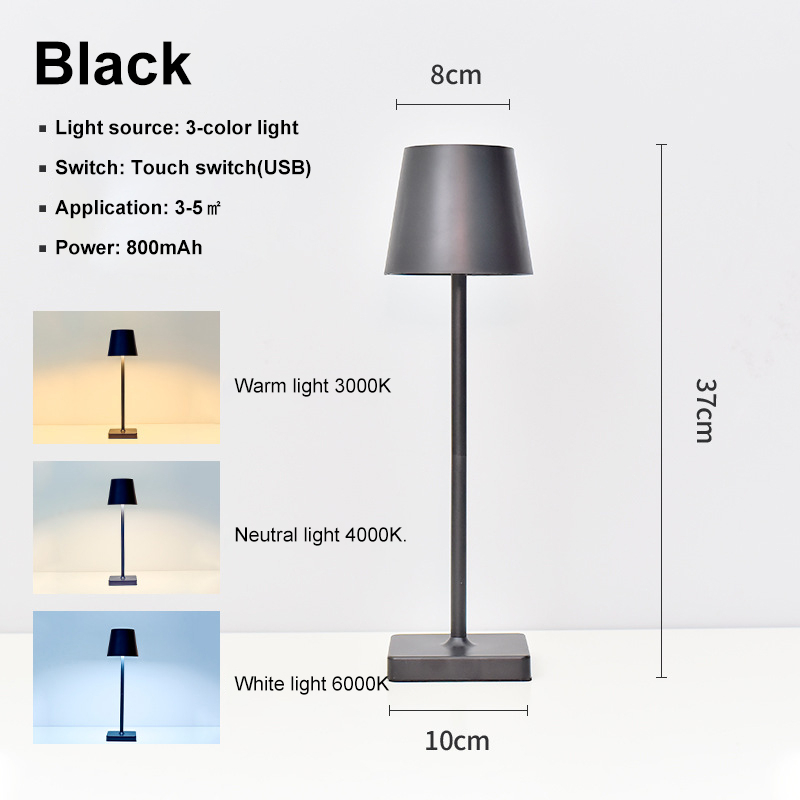 Modern LED Cordless Table Lamp Rechargeable Desk Lamp Lampu Meja Lampu ...